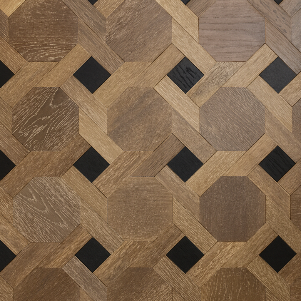 Octagon Engineered Wood Flooring | Geometric Parquet Design – Saiba Homes